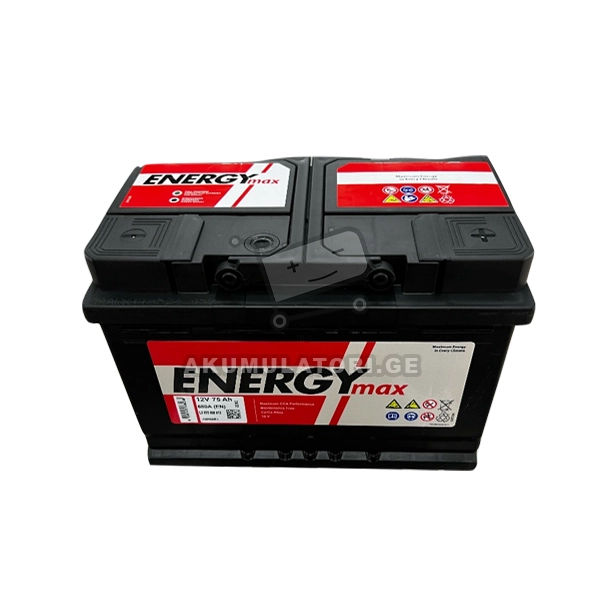 Energy Max 75 Ah ენერჯი მაქსი 74 ამპერი akumulatori