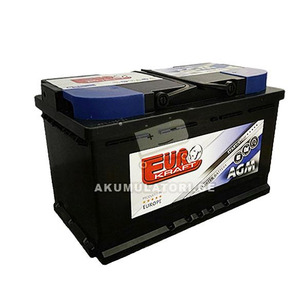 Eurokraft 80 Ah AGM აგეემი ევრიკრაფტი 75 ამპერი akumulatori