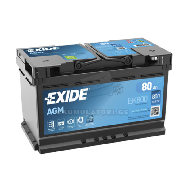 Exide AGM 80Ah ექსაიდი 80 ამპერი აკუმულატორი akumulatori